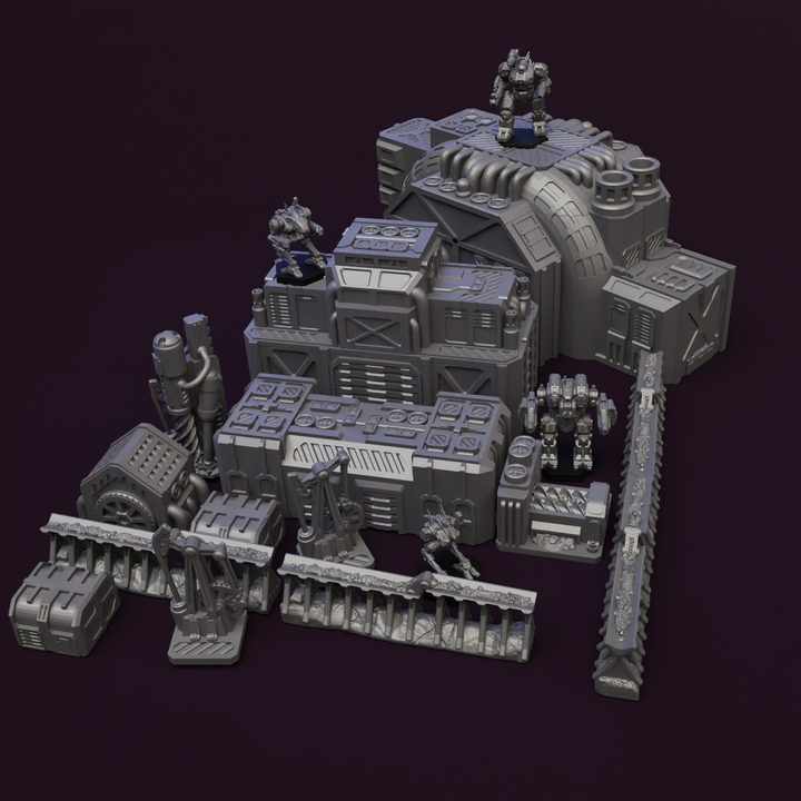 3D Printable 8mm Stackable Terrain Part 2: Mining Base by ddd_martin ...
