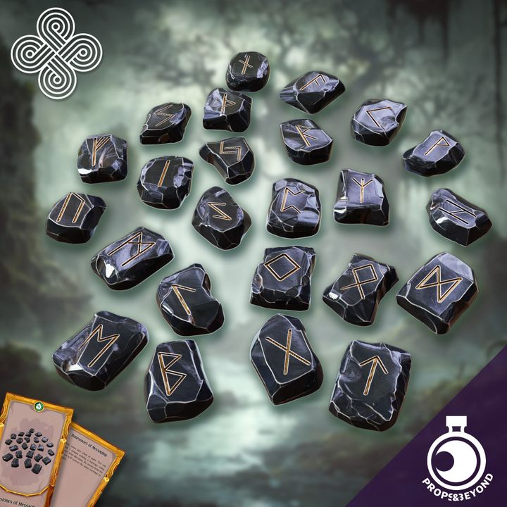 3D Printable 24x Runestones by Props&Beyond