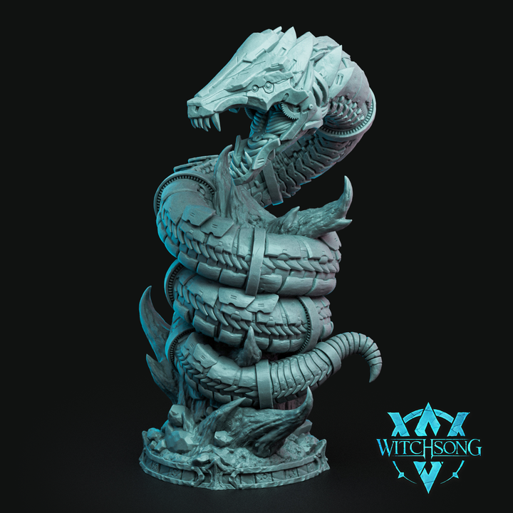 3D Printable Gearworn Serpent by Witchsong Miniatures