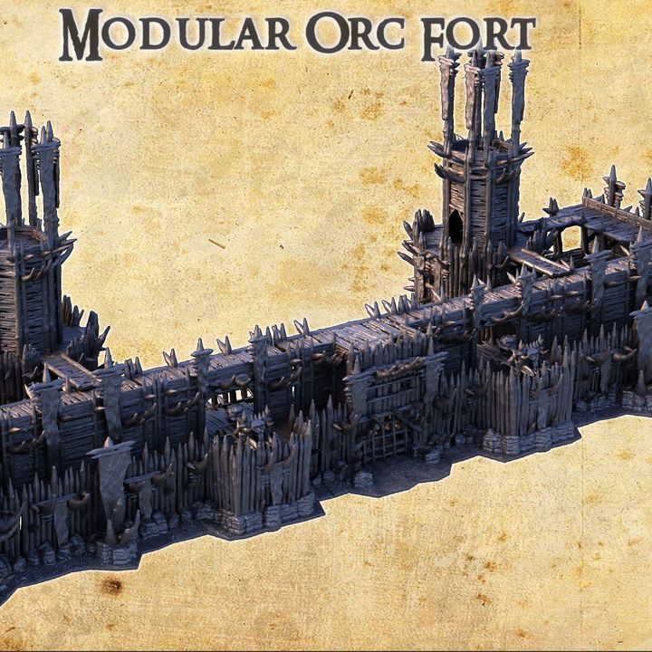 3D Printable Modular Orc Fort - Tabletop Terrain - 28 MM by MiniatureLand