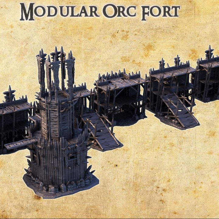 3D Printable Modular Orc Fort - Tabletop Terrain - 28 MM by MiniatureLand