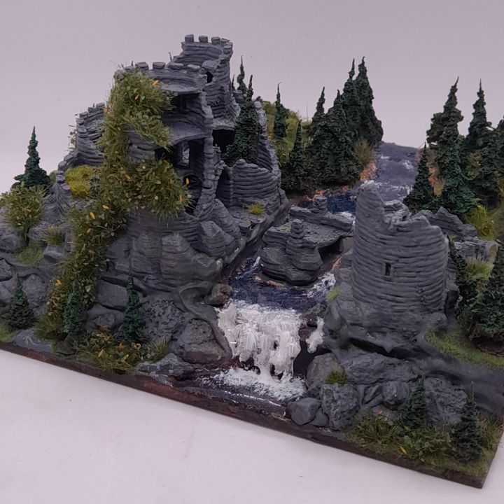 3D Print of River Ambush Zone - Tabletop Terrain - 28 MM by FergusRattray