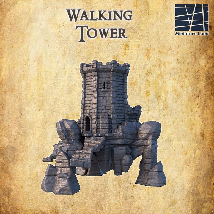 3D Printable Walking Tower - Tabletop Terrain - 28 MM by MiniatureLand