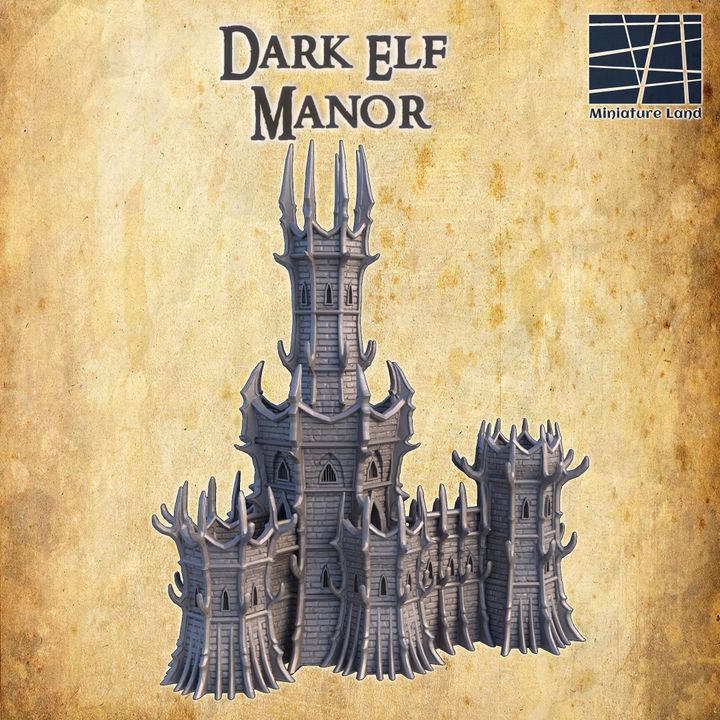 3D Printable Dark Elf Manor - Tabletop Terrain - 28 MM by MiniatureLand