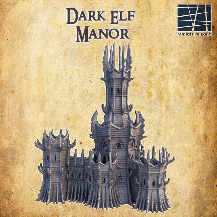 3D Printable Dark Elf Manor - Tabletop Terrain - 28 MM by MiniatureLand