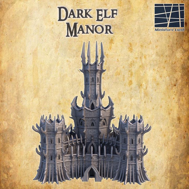 3D Printable Dark Elf Manor - Tabletop Terrain - 28 MM by MiniatureLand