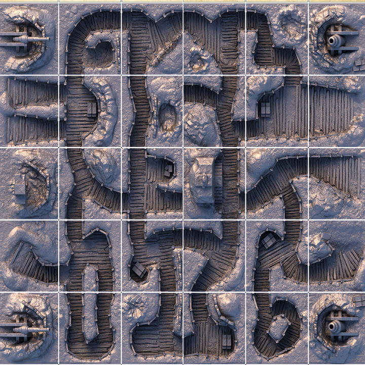 3D Print of Trench Battle Zone - Tabletop Terrain - 28 MM by jekyllnhyde