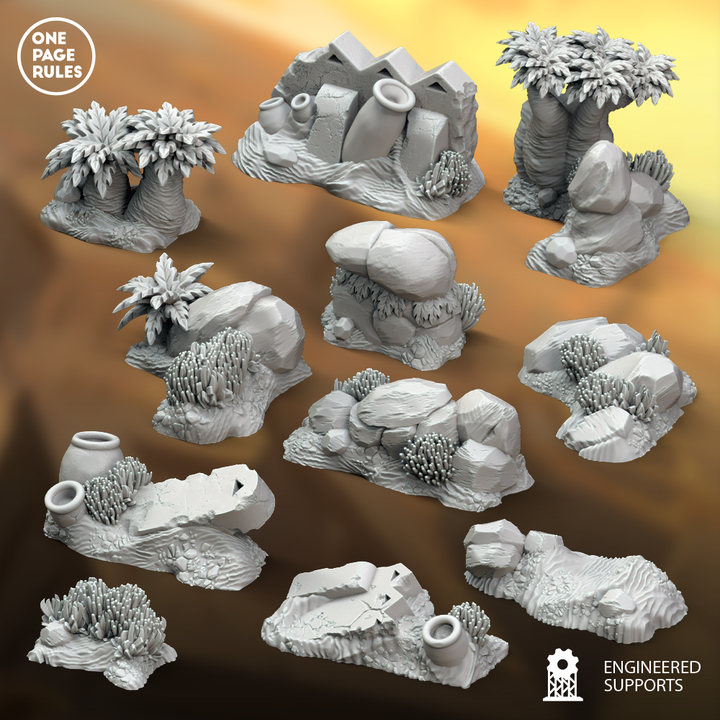 3D Printable Desert Small Terrain by One Page Rules