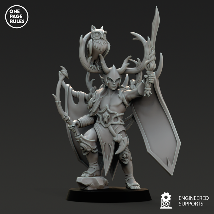 3D Printable Grove Champion - Wood Elves by One Page Rules