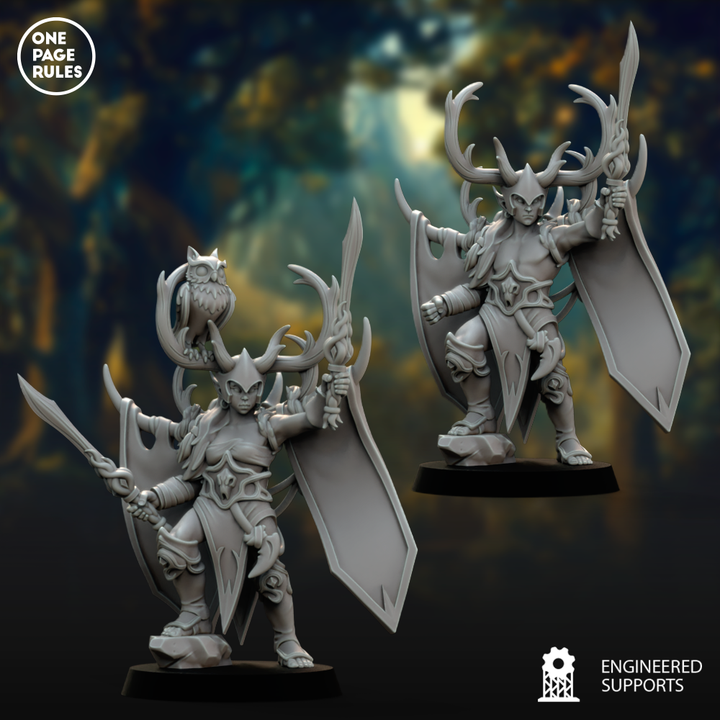 3D Printable Grove Champion - Wood Elves by One Page Rules