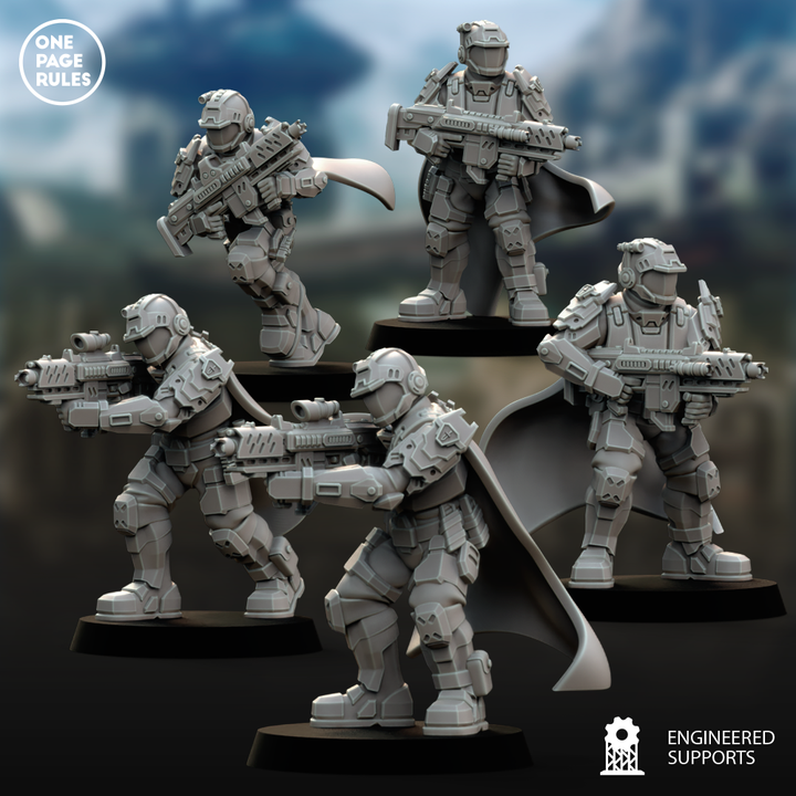 3D Printable Storm Troopers - Human Defense Force by One Page Rules
