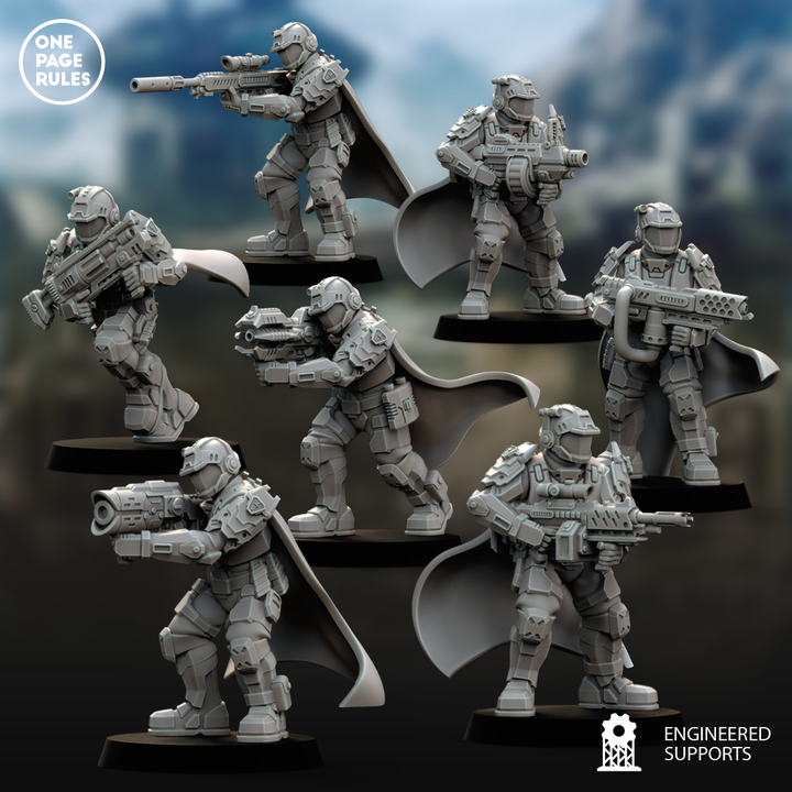 3D Printable Storm Troopers - Human Defense Force by One Page Rules