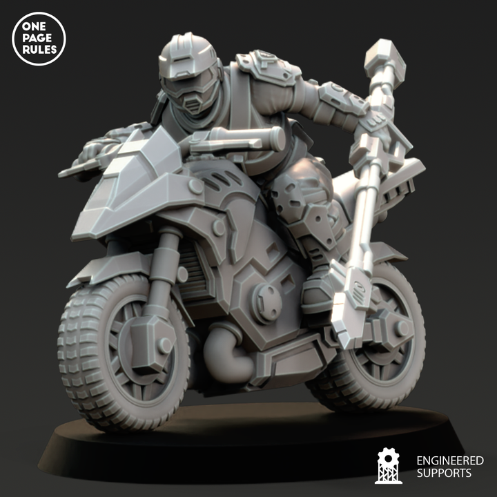 3D Printable Combat Bikers - Human Defense Force by One Page Rules