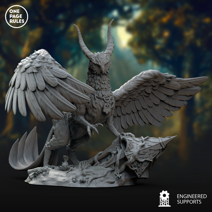 3D Printable Great Owl Chimera - Wood Elves by One Page Rules