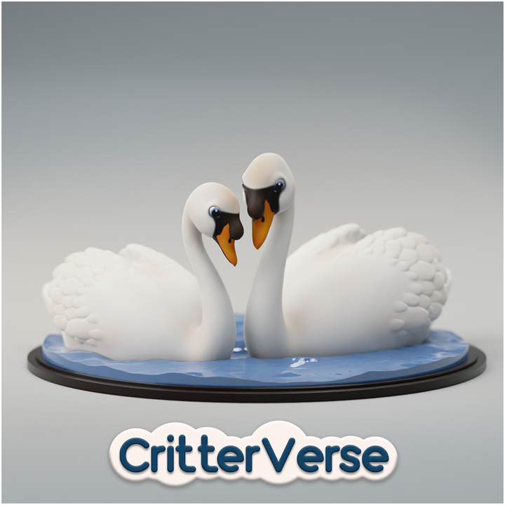 3D Printable Syd and Sera the Mute Swans by CritterVerse
