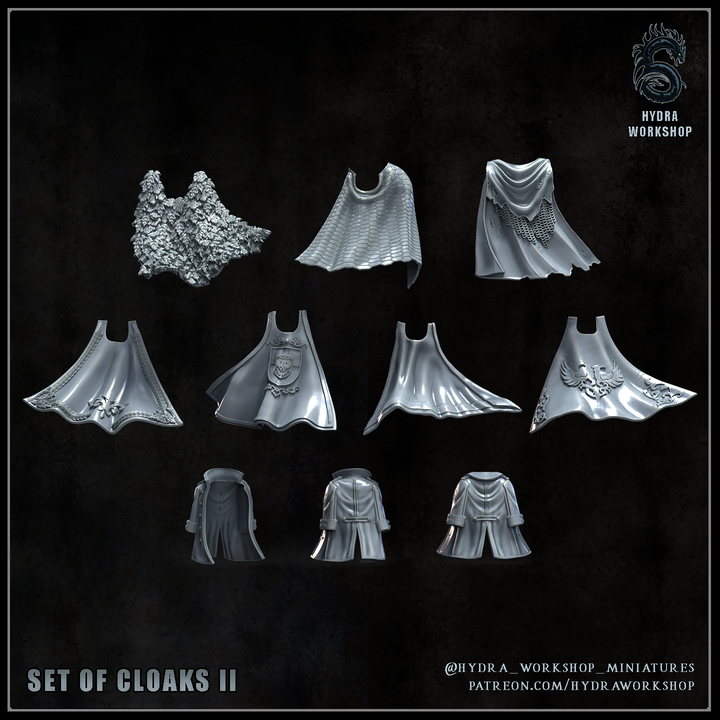 3D Printable Set of Cloaks II by Hydra workshop miniatures