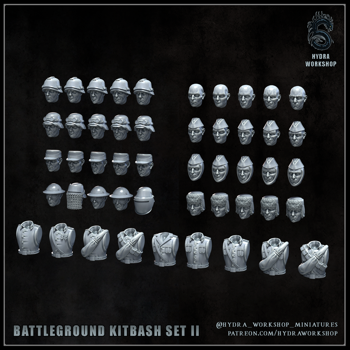 3D Printable Battleground kitbash set II by Hydra workshop miniatures