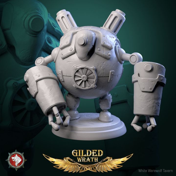 3D Printable Scrap-bots set, 6 miniatures 32mm pre-supported by White ...