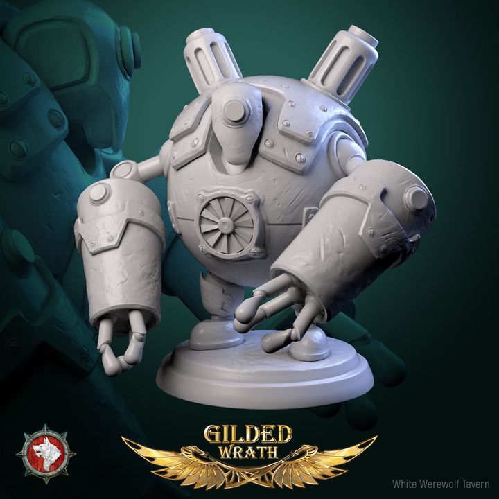 3D Printable Scrap-bots set, 6 miniatures 32mm pre-supported by White ...