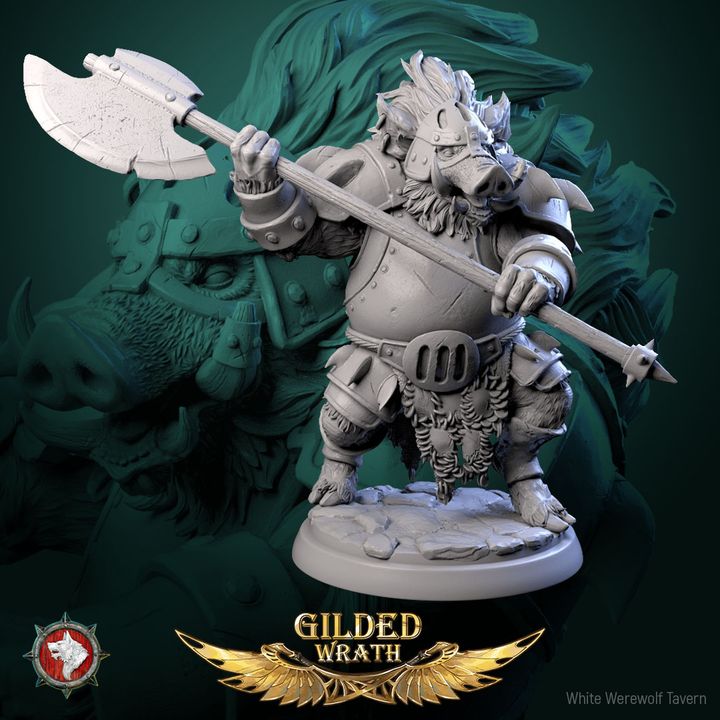 3D Printable Iron Tusk Enforcers set, 6 miniatures 32mm pre-supported ...