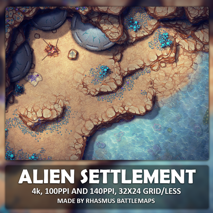 3D Printable Alien Settlement Map by Rhasmus Battlemaps