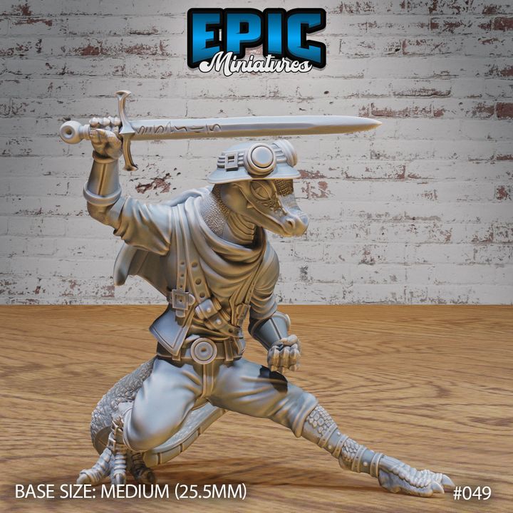 3D Printable Brave Lizard Adventurer Set / Reptilian Humanoid ...