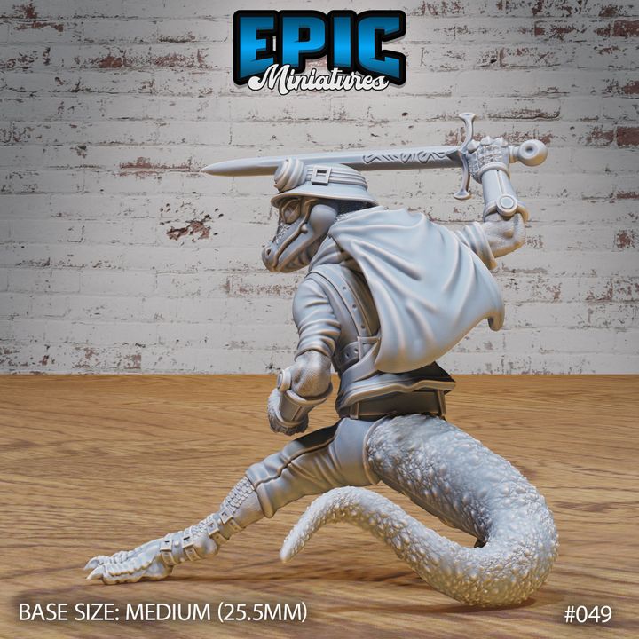 3D Printable Brave Lizard Adventurer Set / Reptilian Humanoid ...