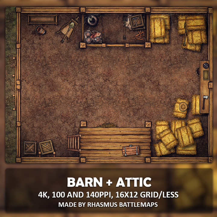 3D Printable Barn Map by Rhasmus Battlemaps