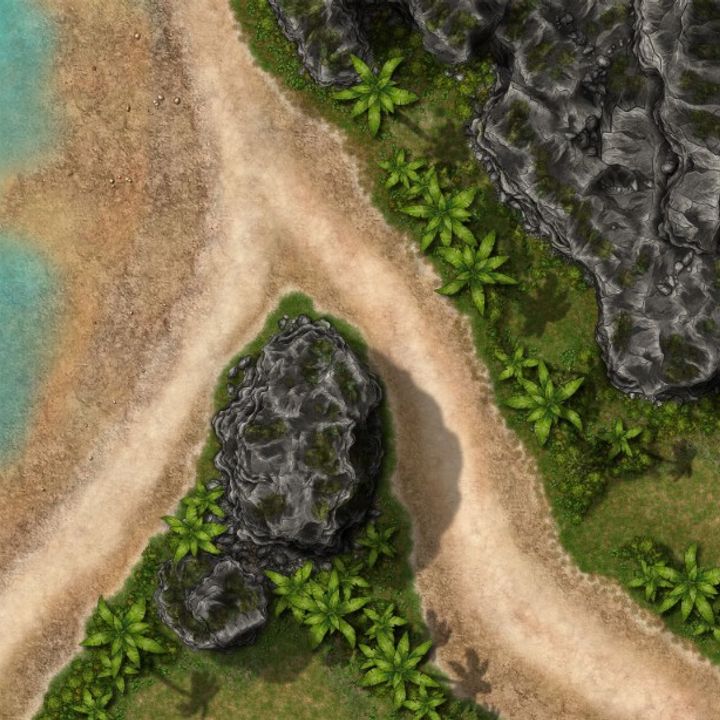 3D Printable Beach Road Map by Rhasmus Battlemaps