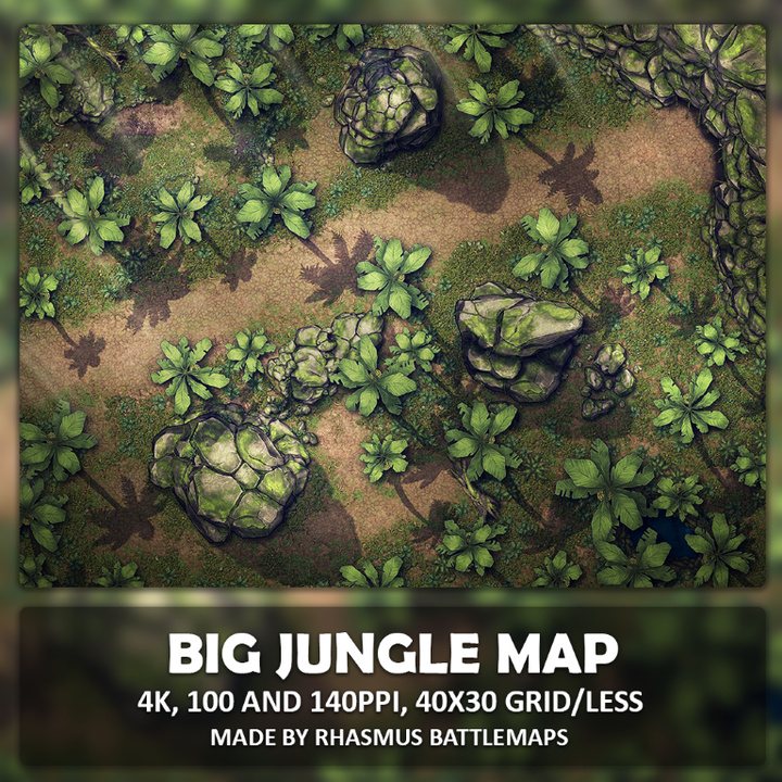 3D Printable Big Jungle Map by Rhasmus Battlemaps