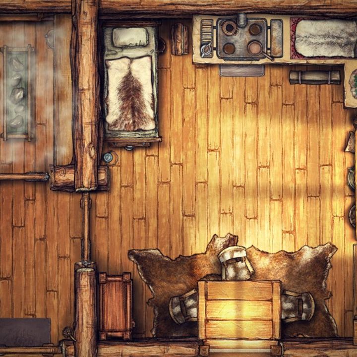 3D Printable Cabin with Sauna Map by Rhasmus Battlemaps