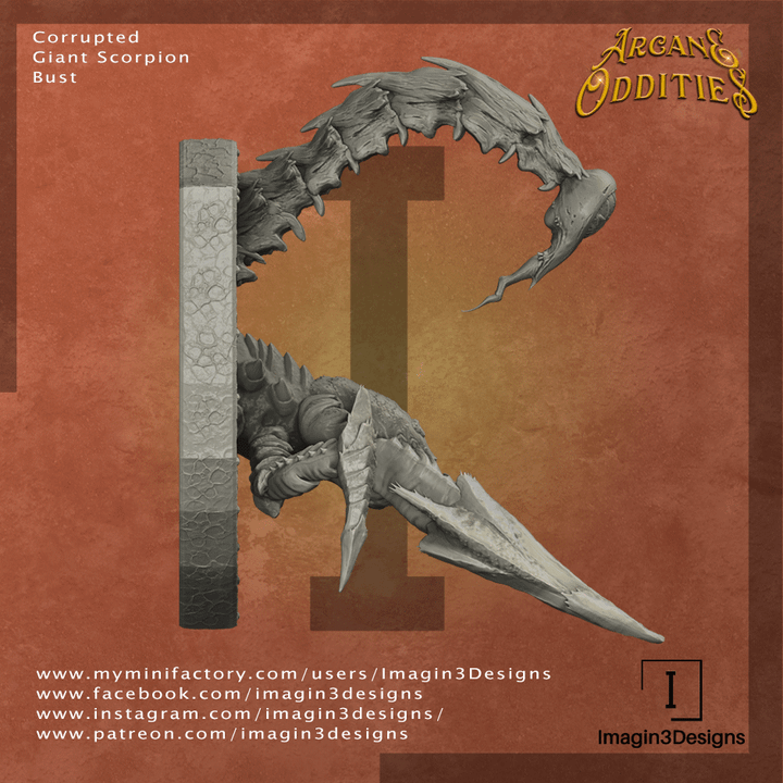 3D Printable Corrupted Giant Scorpion Bust by Imagin3Designs