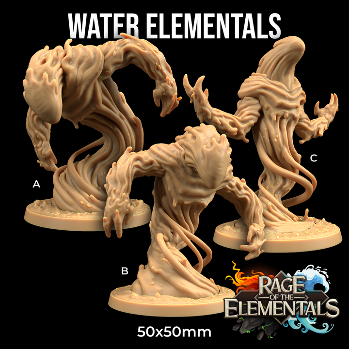 3D Printable Water Elementals | PRESUPPORTED | Rage of The Elementals ...