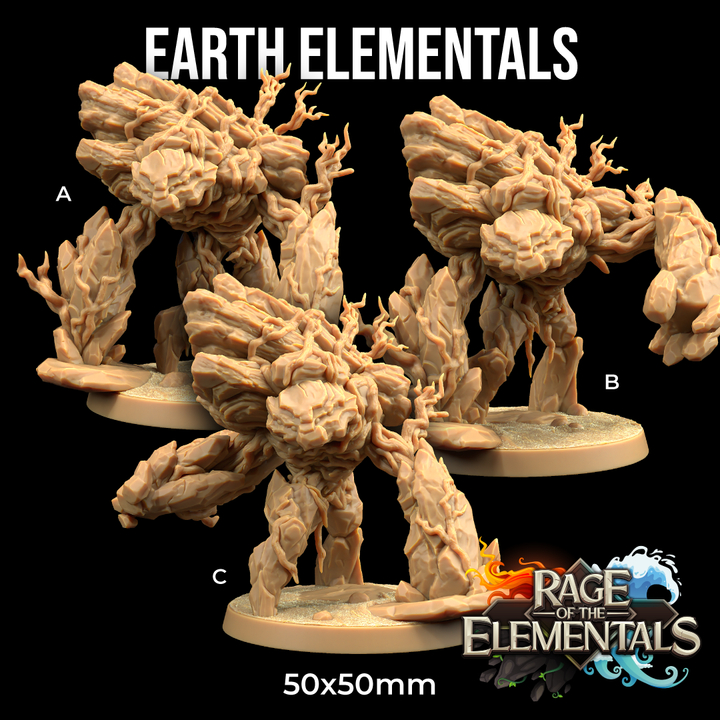 3D Printable Earth Elementals | PRESUPPORTED | Rage of The Elementals ...