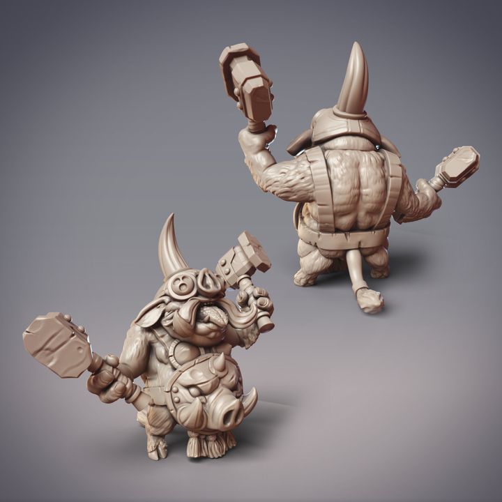 3D Printable Boar folk Warrior - Ugmak, Goksagu Smith Apprentice (Pre ...