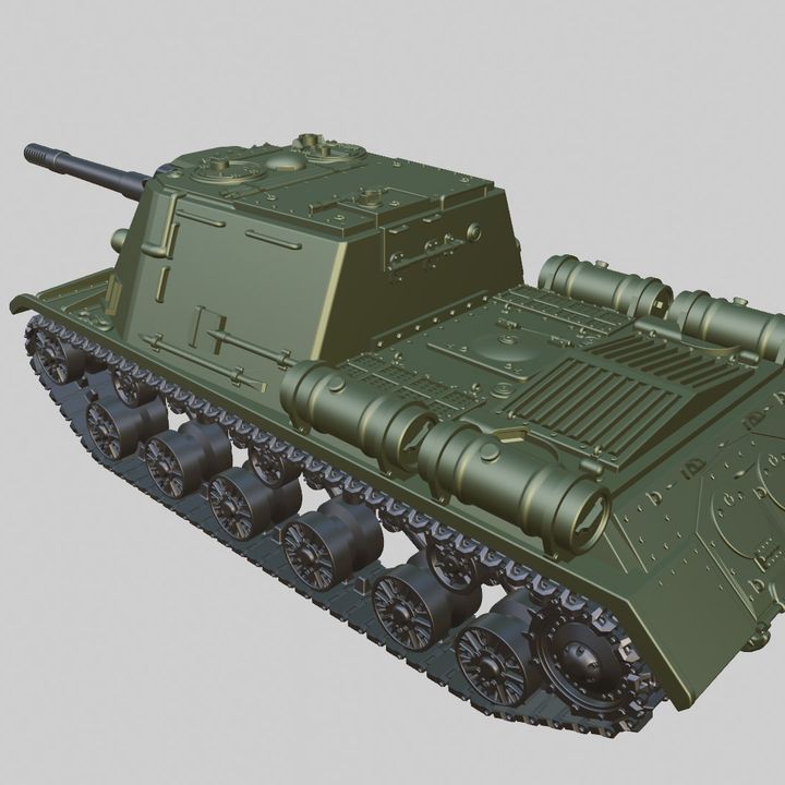 3D Printable ISU-152 (Zveroboy) Heavy SPG (USSR, WW2) by Wargame3d
