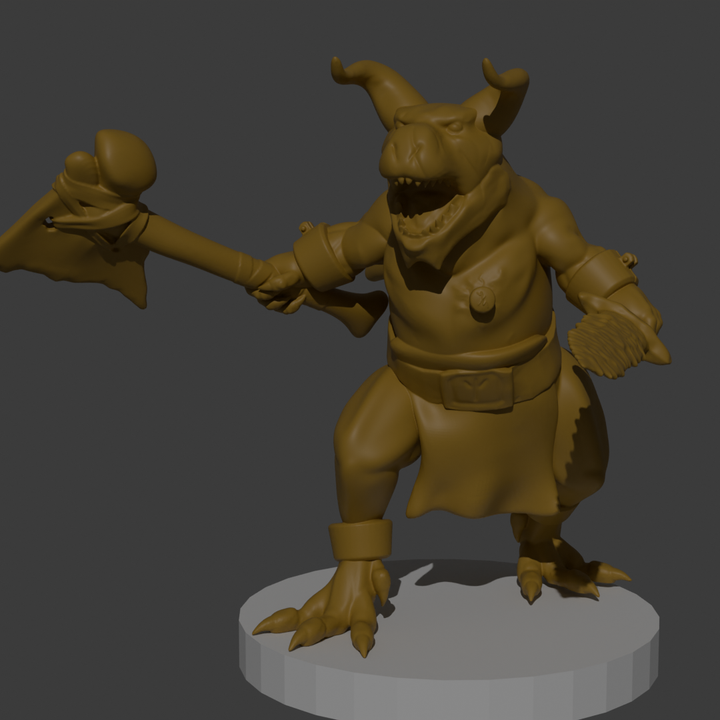 3D Printable Draco-Saurian Gladiator by Missing Texture Miniatures