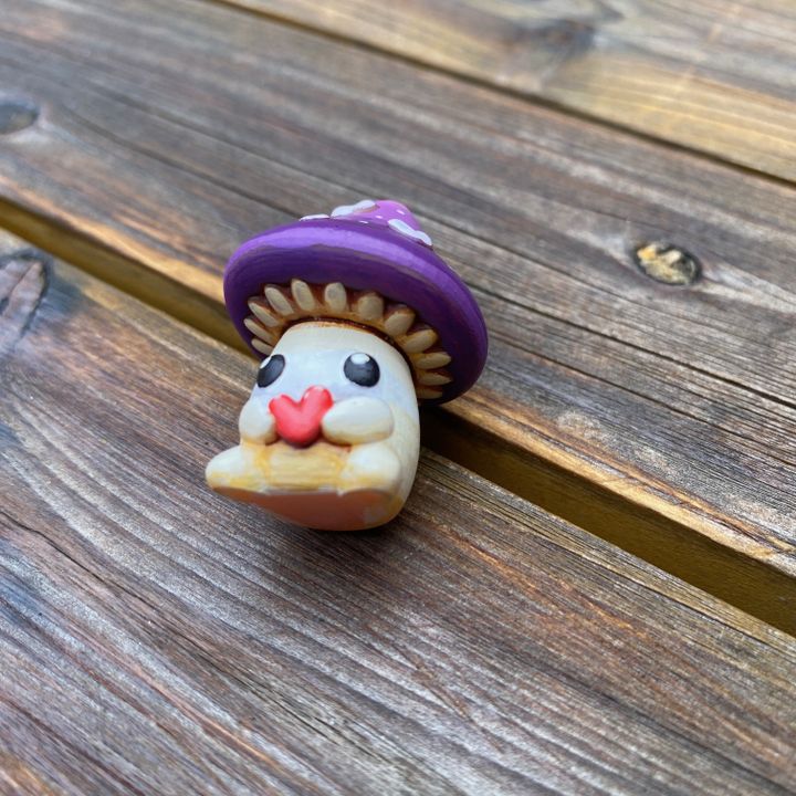 3D Printable Heart-shroom cute mushroom character by FaeForest