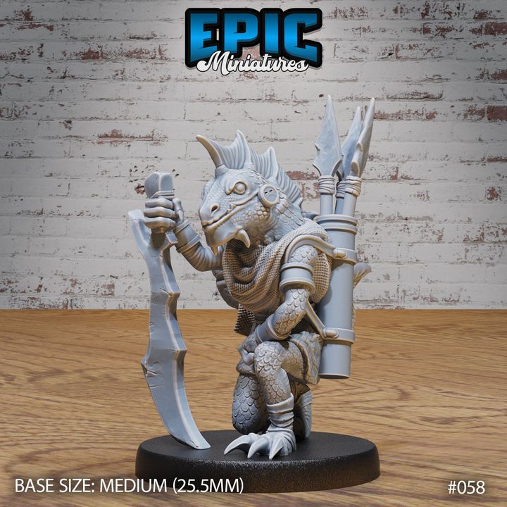 3D Printable Tribal Lizard Folk Kneel / Reptilian Humanoid / Lizardfolk ...