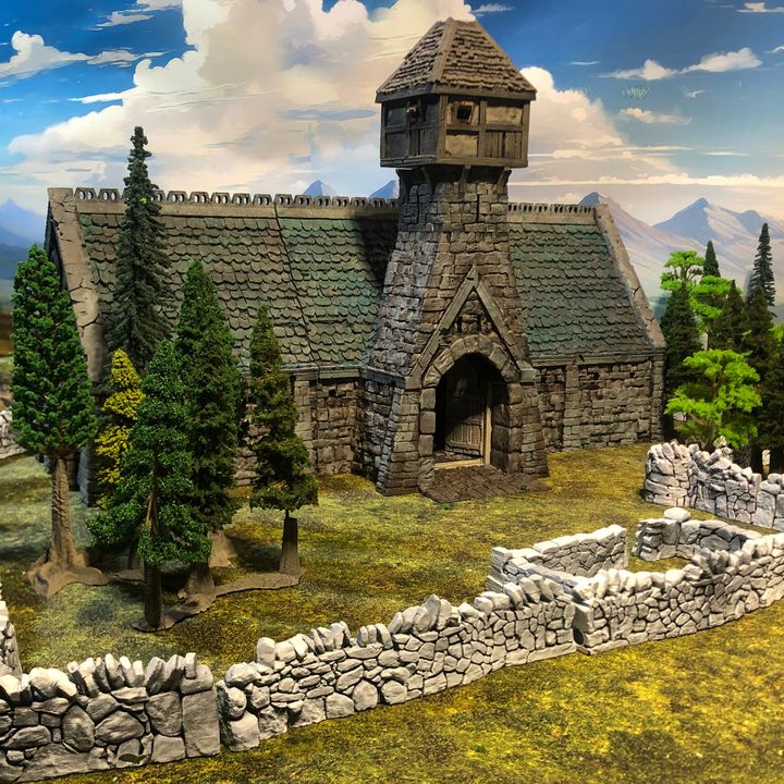 3D Printable Tithe Barn by GameScape3D