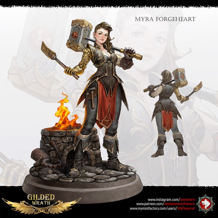 3D Printable Myra Forgeheart, bust pre-supported + DnD 5e stat block by ...