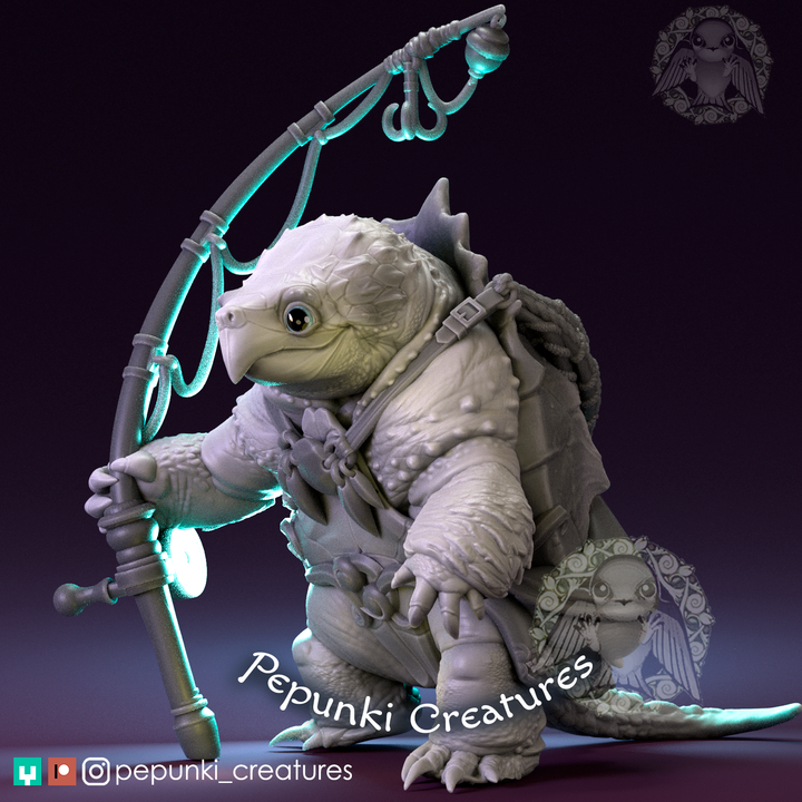 3D Printable Snapping Turtle Fisherman by Pepunki Creatures