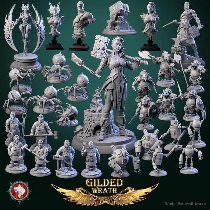 3D Printable "Gilded Wrath" February 2025 release 33 STL's miniatures ...