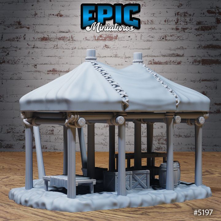3D Printable Oriental Merchant Tents / Desert Trader Shop Shelter ...