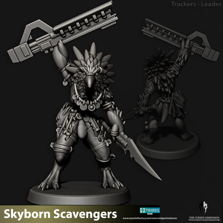 3D Printable Leader with Alien Rifle - Skyborn Scavengers - 28mm by ...