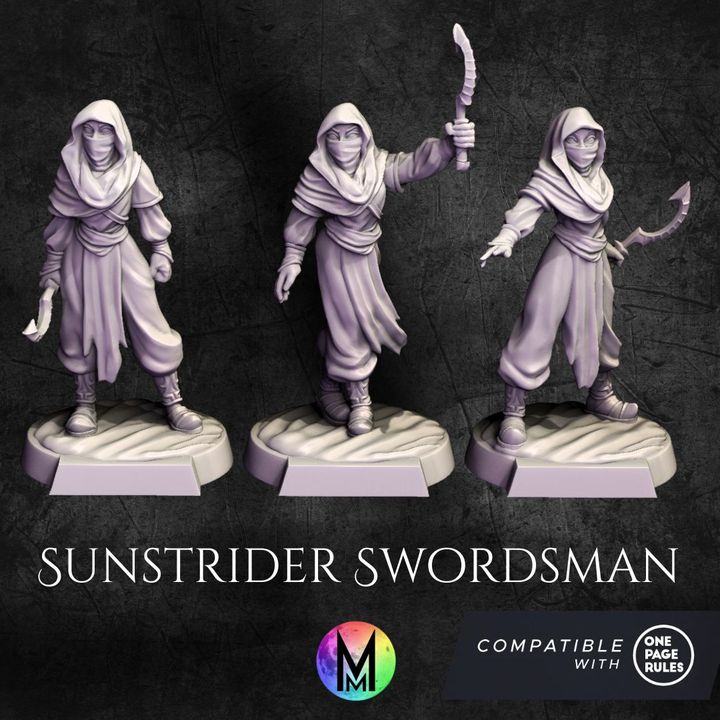 3D Printable Elf swordsmen - Female Sun elf Swordsmen - ( Desert themed ...