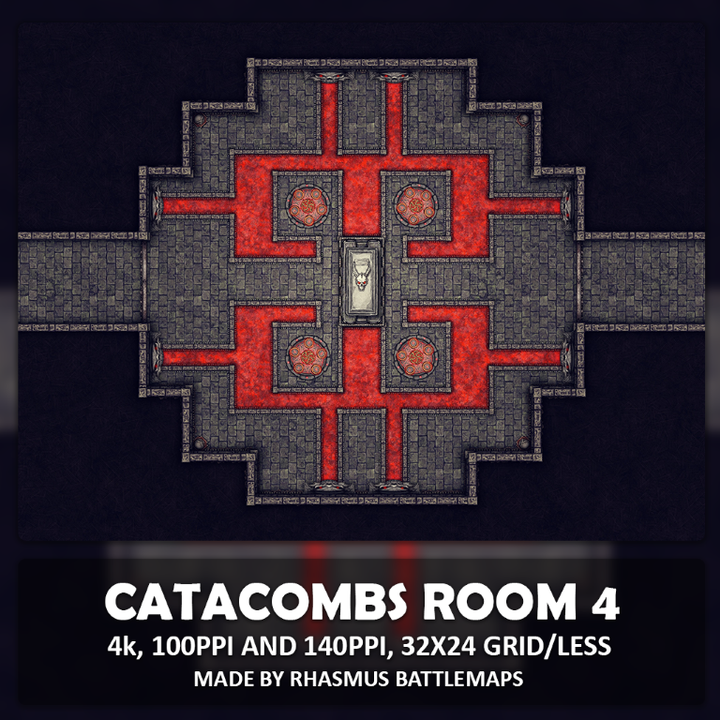 3D Printable Catacombs Room 4 Map by Rhasmus Battlemaps