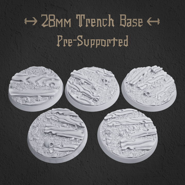 3D Printable 28mm Trench Bases (Supported) by Andrew Noble