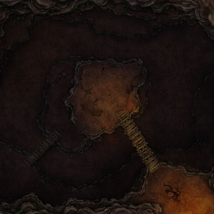 3D Printable Cave V3 Map by Rhasmus Battlemaps