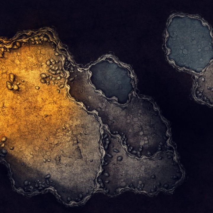 3D Printable Cave Entrance Map by Rhasmus Battlemaps
